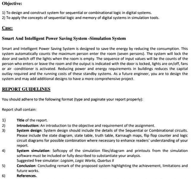Solved Objective 1 To Design And Construct A System For Sequential Or Combinational Logic In 9532