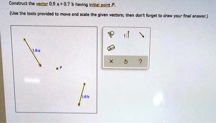 Solved Construct The Yector 09 A07 B Having Initial Point P Use The Tools Provided To Move 
