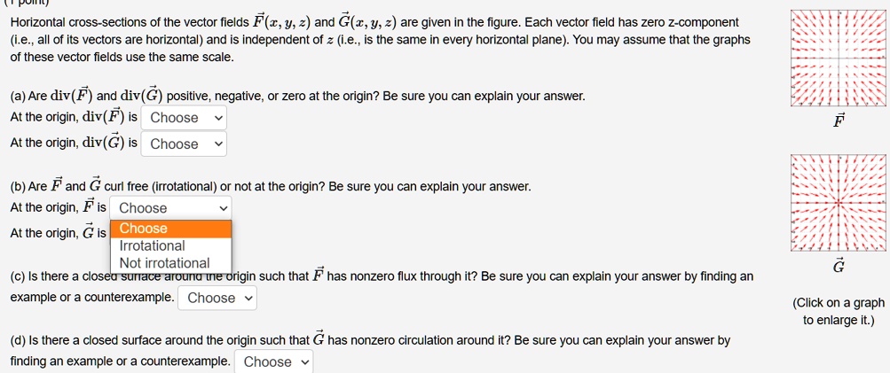 horizontal cross sections of the vector fields fzy2 and gzy 2 are given ...