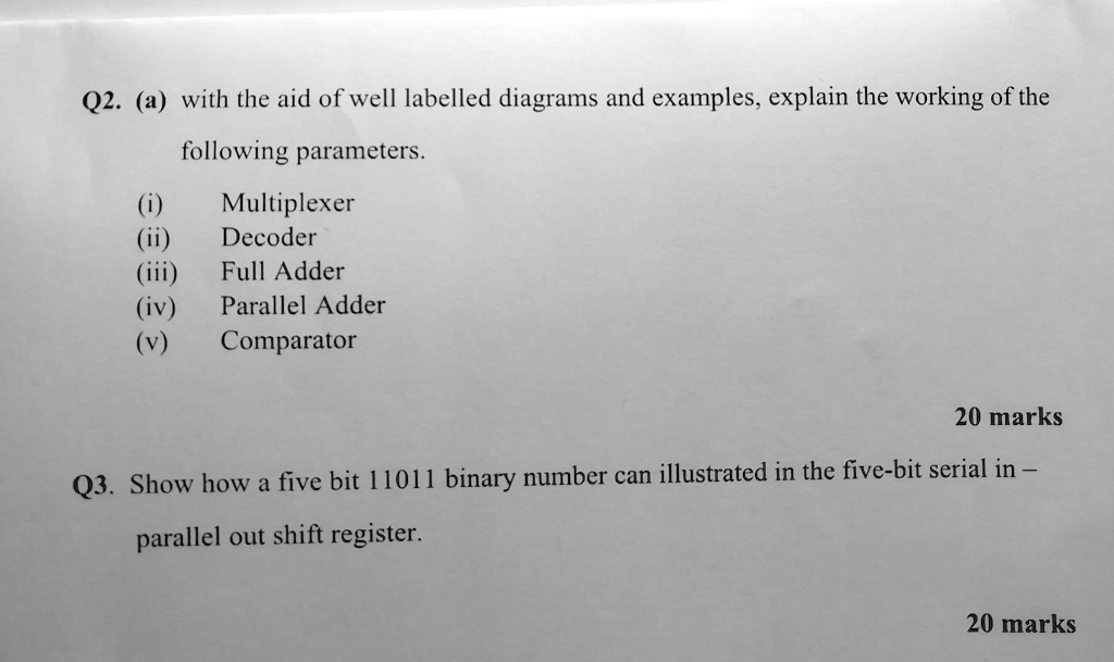 Q2. (a) with the aid of well labelled diagrams and examples, explain the working of the ...