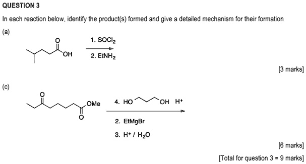 In each reaction below, identify the product(s) formed and give a ...
