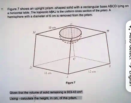 SOLVED: Rectangular base ABCO lying on Figure shows an upright prism ...
