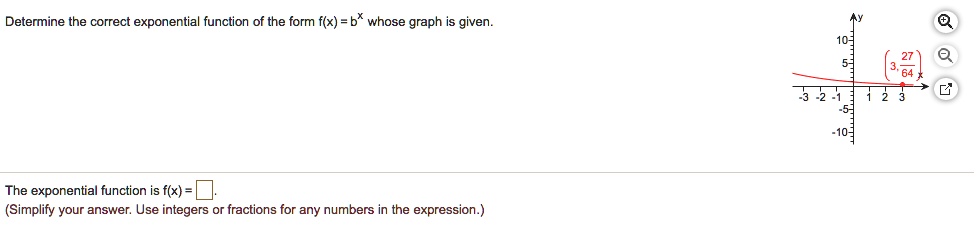 SOLVED: Determine the correct exponential function of the form flx) = b* whose graph given. "3 ...