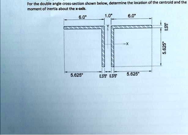 show all work For the double angle cross-section shown below, determine ...