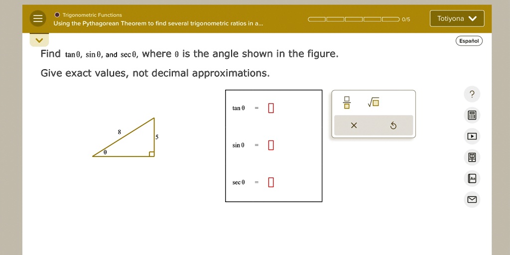 trigonometric functions using the pythagorean theorem to find several trigonometric ratios in a ...