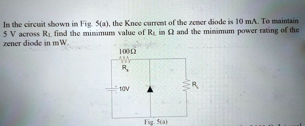 SOLVED: In the circuit shown in Fig: S(a), the Knee current of the zener diode is 10 mA To ...