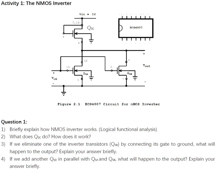 VIDEO solution: Activity 1:The NMOS Inverter VDD 5V ECG4007 ut Figure 2 ...
