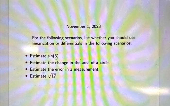 Solved For The Following Scenarios List Whether You Should Use