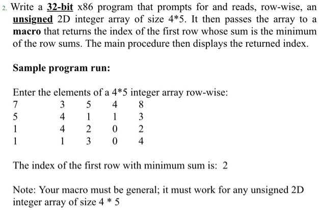 Solved In Assembly Asm Code Write This In Asm Code Using For Example Microsoft Visual