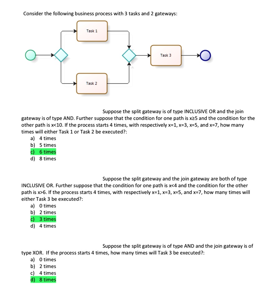 SOLVED: The answers are c, c, and d respectively. Please explain why. Consider the following ...
