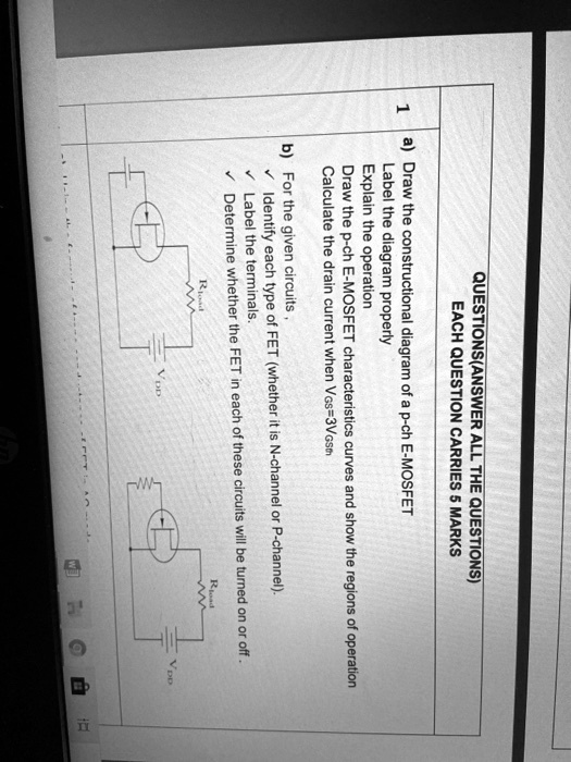 SOLVED: For the given circuits b) R, label the terminals. Calculate the drain current when VGs ...