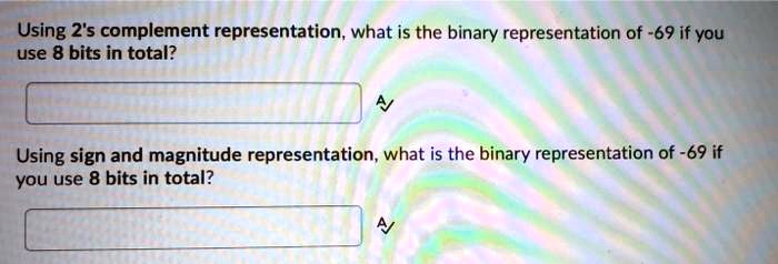 Solved Using 2s Complement Representation What Is The Binary Representation Of 69 If You Use