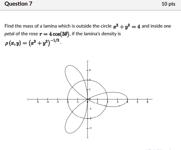 SOLVED:Question 7 10 pts Find the mass of a lamina which is outside the ... SOLVED:Question 7 10 pts Find the mass of a lamina which is outside the ...