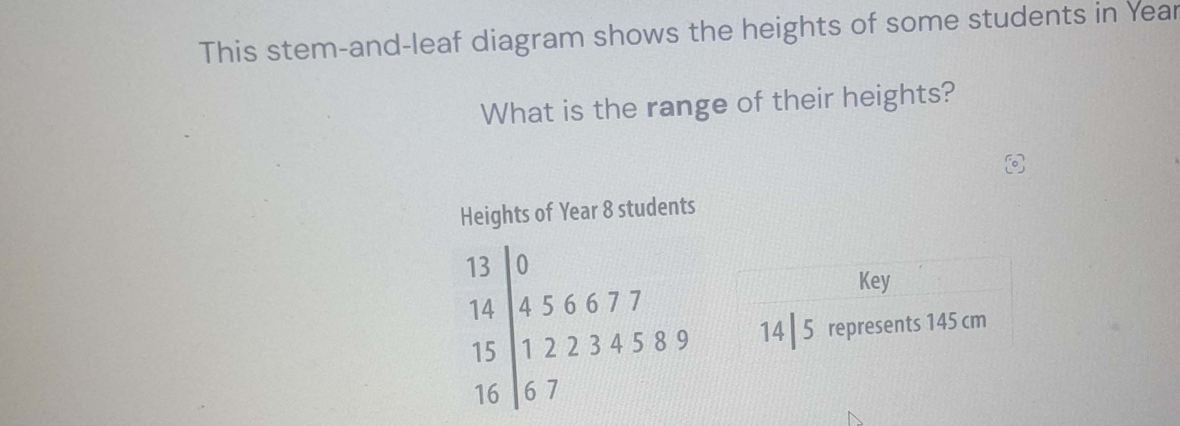 This stem-and-leaf diagram shows the heights of some students in Year ...