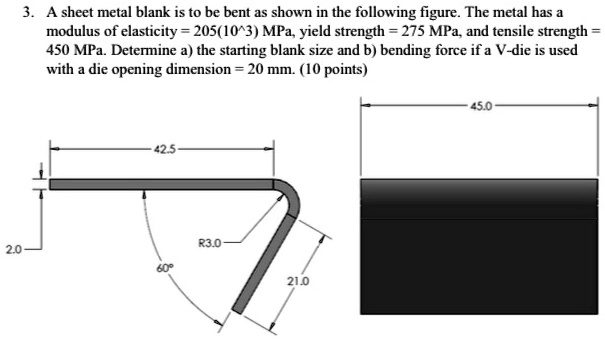 SOLVED: A sheet metal blank is to be bent as shown in the following ...