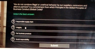 "We do not condone illegal or unethical behavior by our suppliers ...