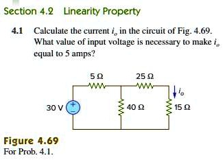 [GET ANSWER] Section 4.2 Linearity Property 4.1 Calculate the current io in the circuit of Fig ...