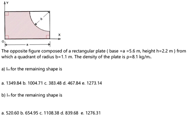 statics x the opposite figure composed of a rectangular ...