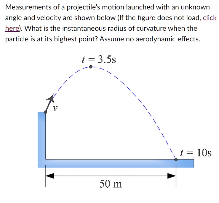 SOLVED: Measurements of a projectile's motion launched with an unknown angle and velocity are ...