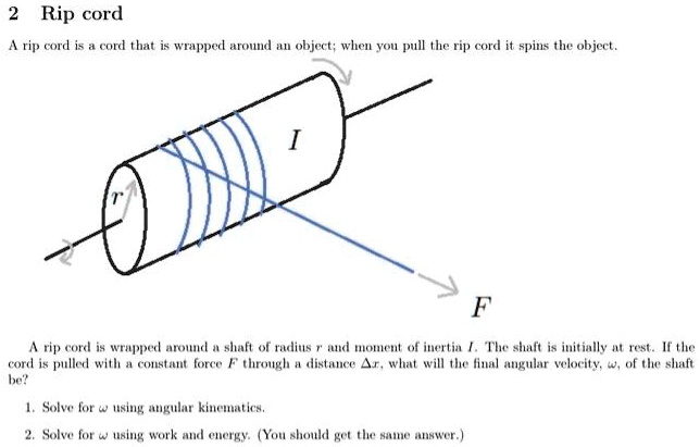 SOLVED: Ripcord A ripcord is a cord that is wrapped around an object ...