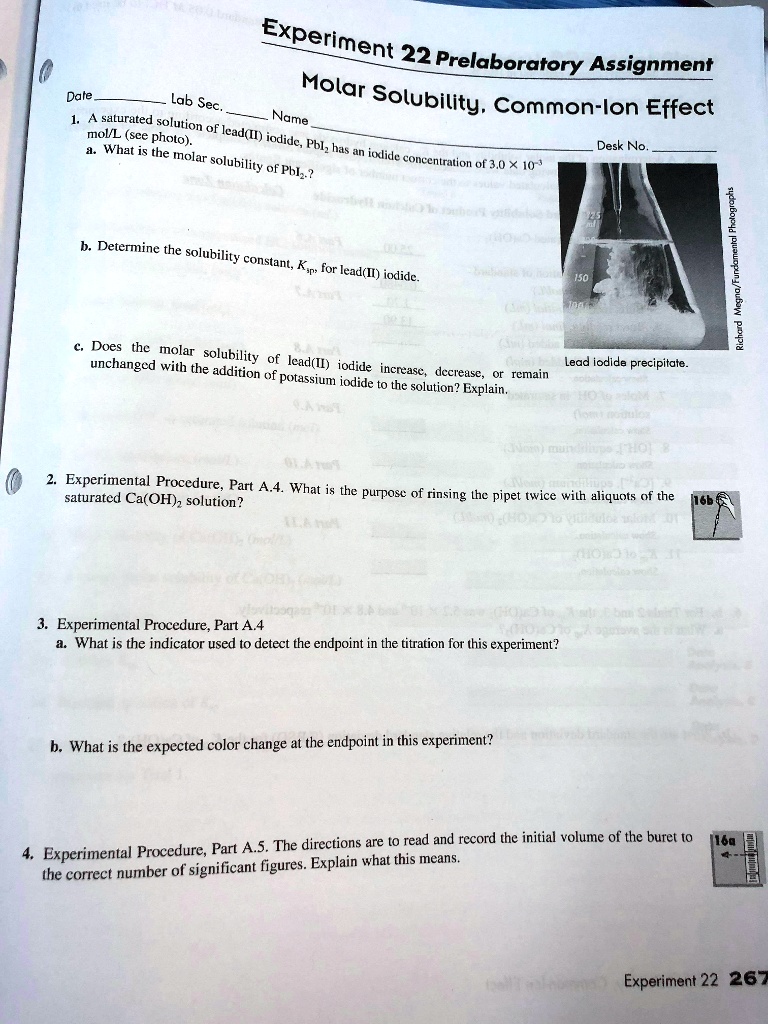 experiment 22 prelaboratory assignment molar dale lab sec solubility ...