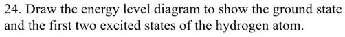 24. Draw the energy level diagram to show the ground state...