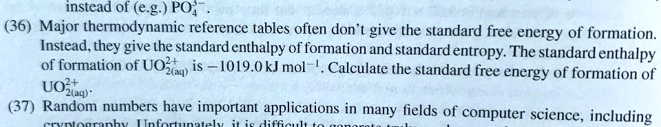 SOLVED: Instead of (e.g.) PO; (36) Major thermodynamic reference tables ...