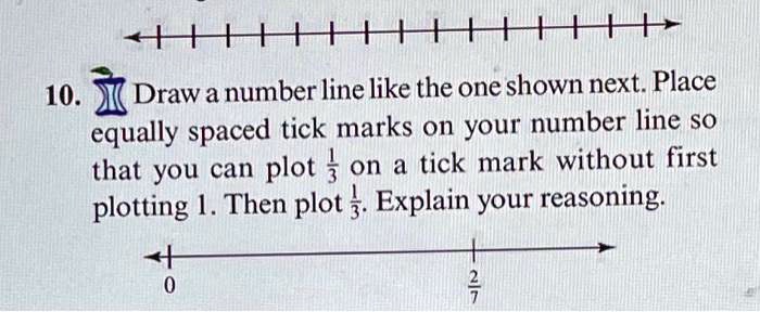 SOLVED: 10. Draw a number line like the one shown next Place equally spaced tick marks On your ...