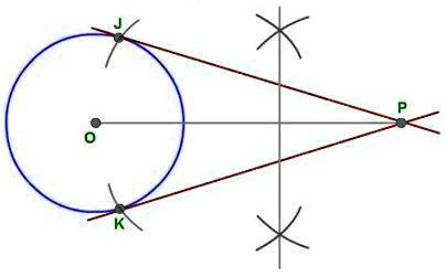 SOLVED: 'The image shows the construction of two tangent lines from a point outside the circle ...