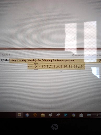 Solved Using K Map Simplify The Following Boolean Expression M0 1 2