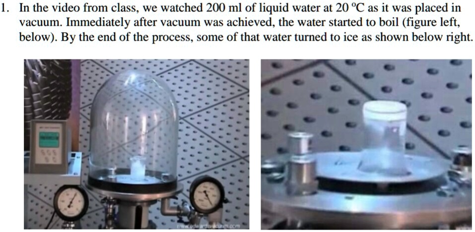 In the video from class, we watched 200 ml of liquid water at 20 %C as ...