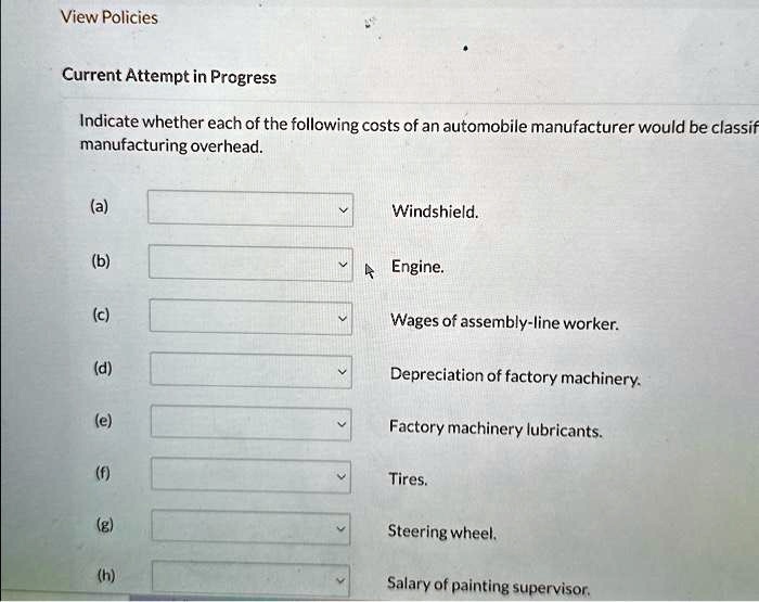 SOLVED: Texts: View Policies Current Attempt in Progress Indicate whether each of the following ...