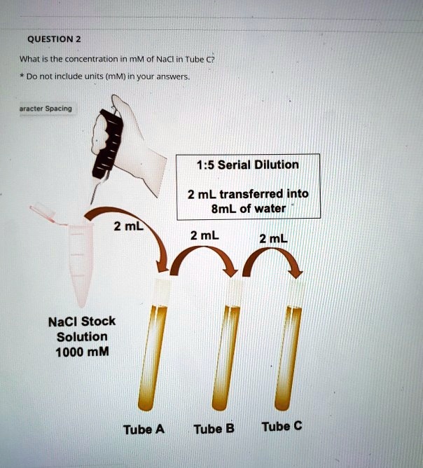 question what is the concentration in mm of nacl in tube c do nol ...