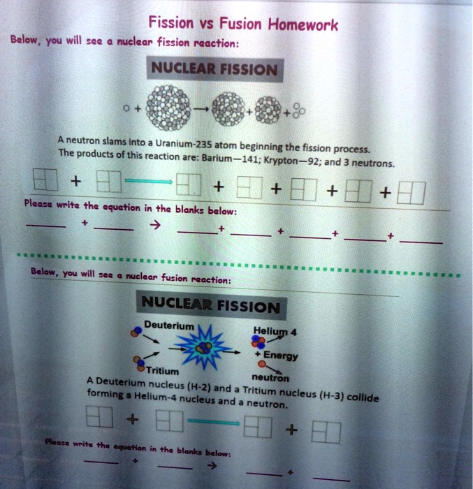 Nuclear Fission And Fusion Worksheet