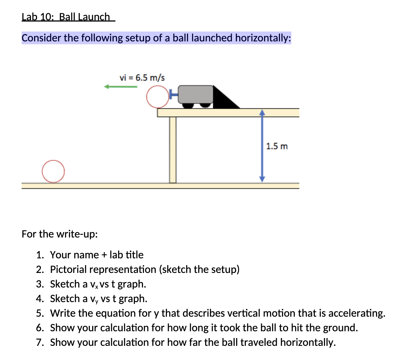 lab 10 ball launch consider the following setup of a ball launched ...
