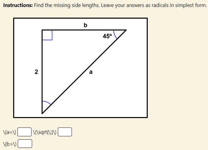 Solved Instructions Find The Missing Side Lengths Leave Your Answers