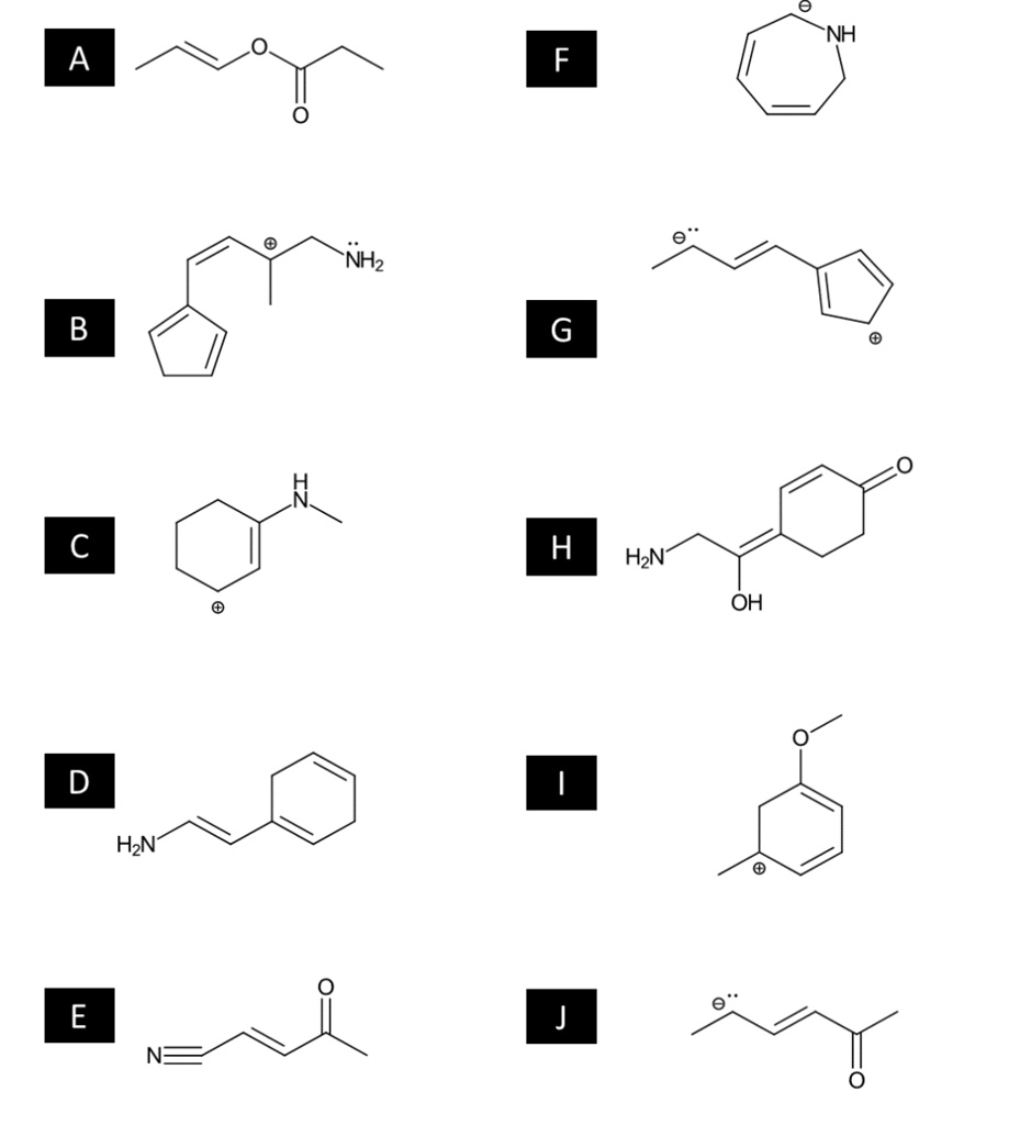 SOLVED: Draw all resonance structures for each of the following molecules. NH A F NH2 3 G H H2N ...