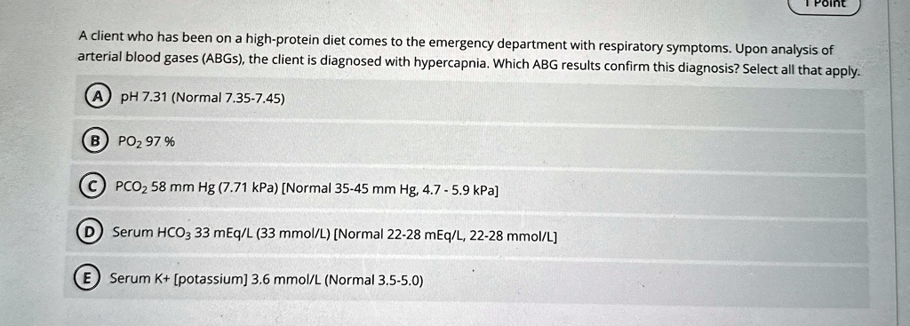 a client who has been on a high protein diet comes to the emergency ...