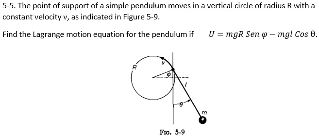 5-5. The point of support of a simple pendulum moves in a vertical ...