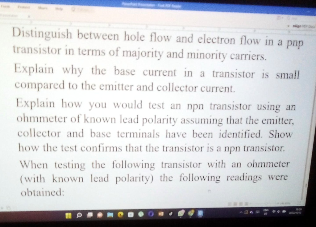 Distinguish Between Hole Flow And Electron Flow In A Pnp Transistor In Terms Of Majority And