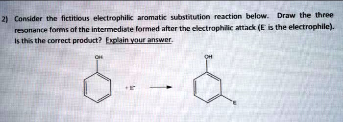consider the fictitious electrophilic aromatic substitution reaction ...