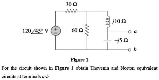 30 ? j10 ? 12045° V + 60 ? a -j5 ? ob Figure 1 For the circuit shown in ...