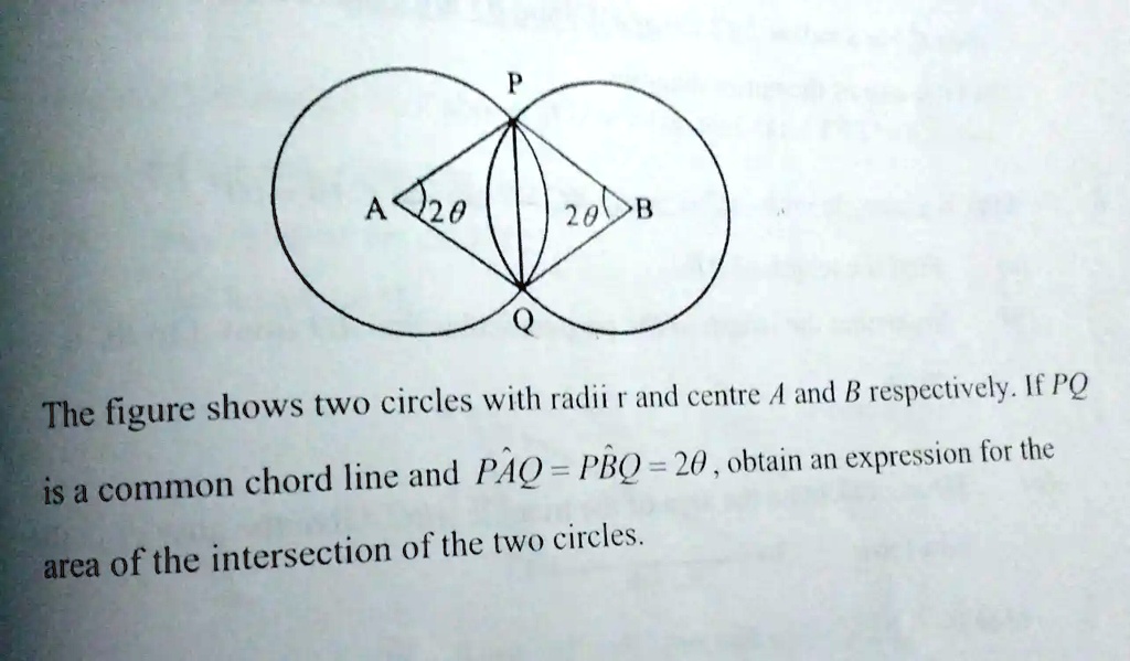 SOLVED: A 420 shows two cireles with racii and centre A and B ...