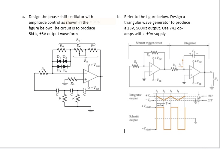 SOLVED: Design the phase shift oscillator with amplitude control as ...