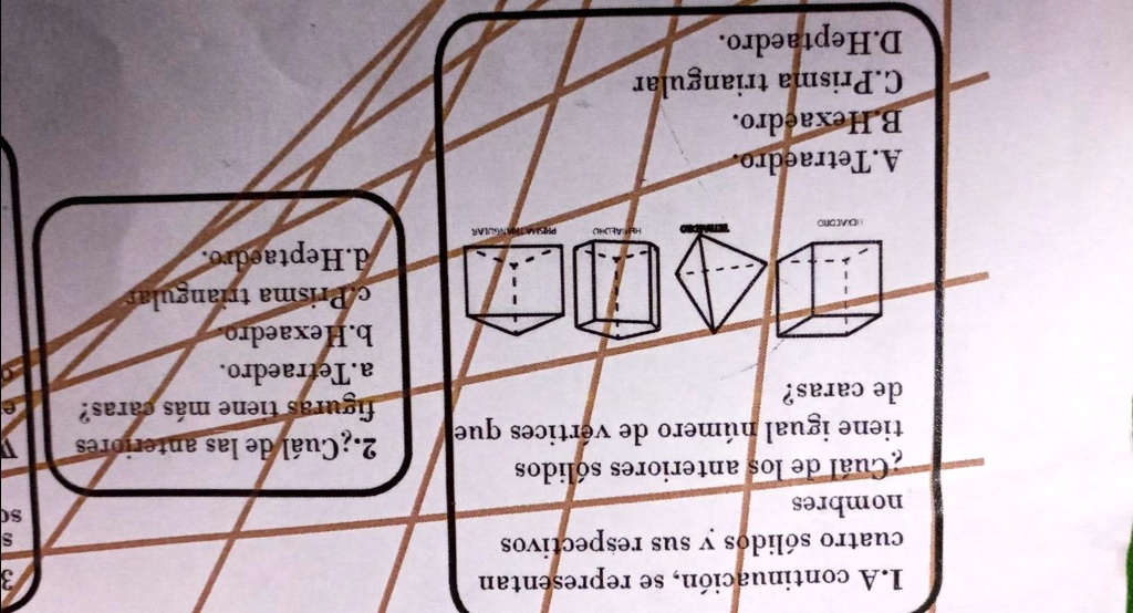 1. A continuación, se representan cuatro sólidos y sus respectivos ...
