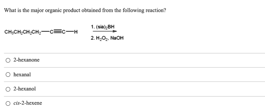 SOLVED:What is the major organic product obtained from the following ...