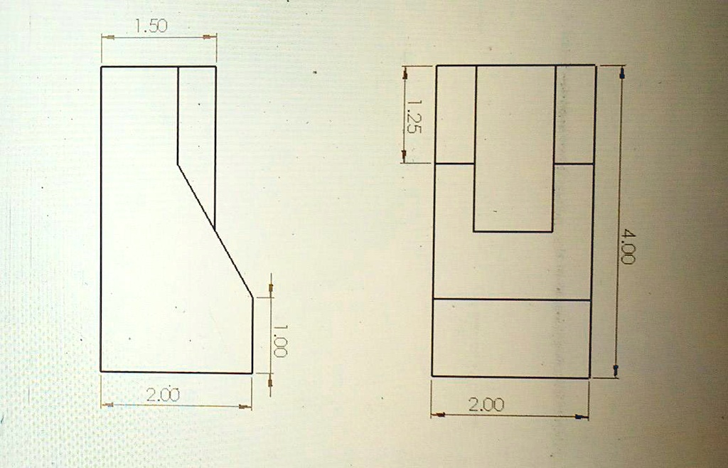 SOLVED: draw the missing side view SOLVED: draw the missing side view