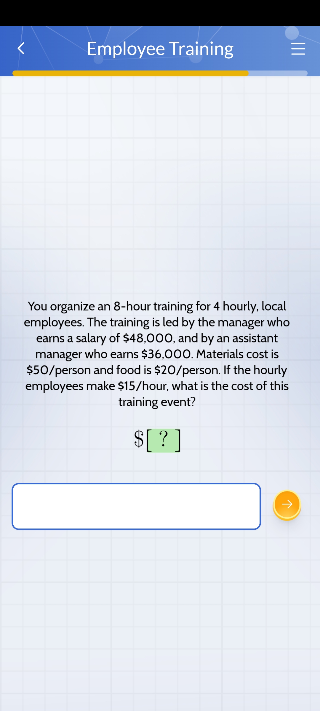 employee training you organize an 8 hour training for 4 hourly local ...