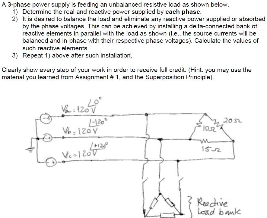 SOLVED: A 3-phase power supply is feeding an unbalanced resistive load ...