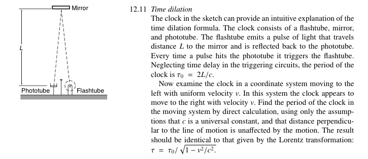SOLVED: Time dilation: The clock in the sketch can provide an intuitive explanation of the time ...